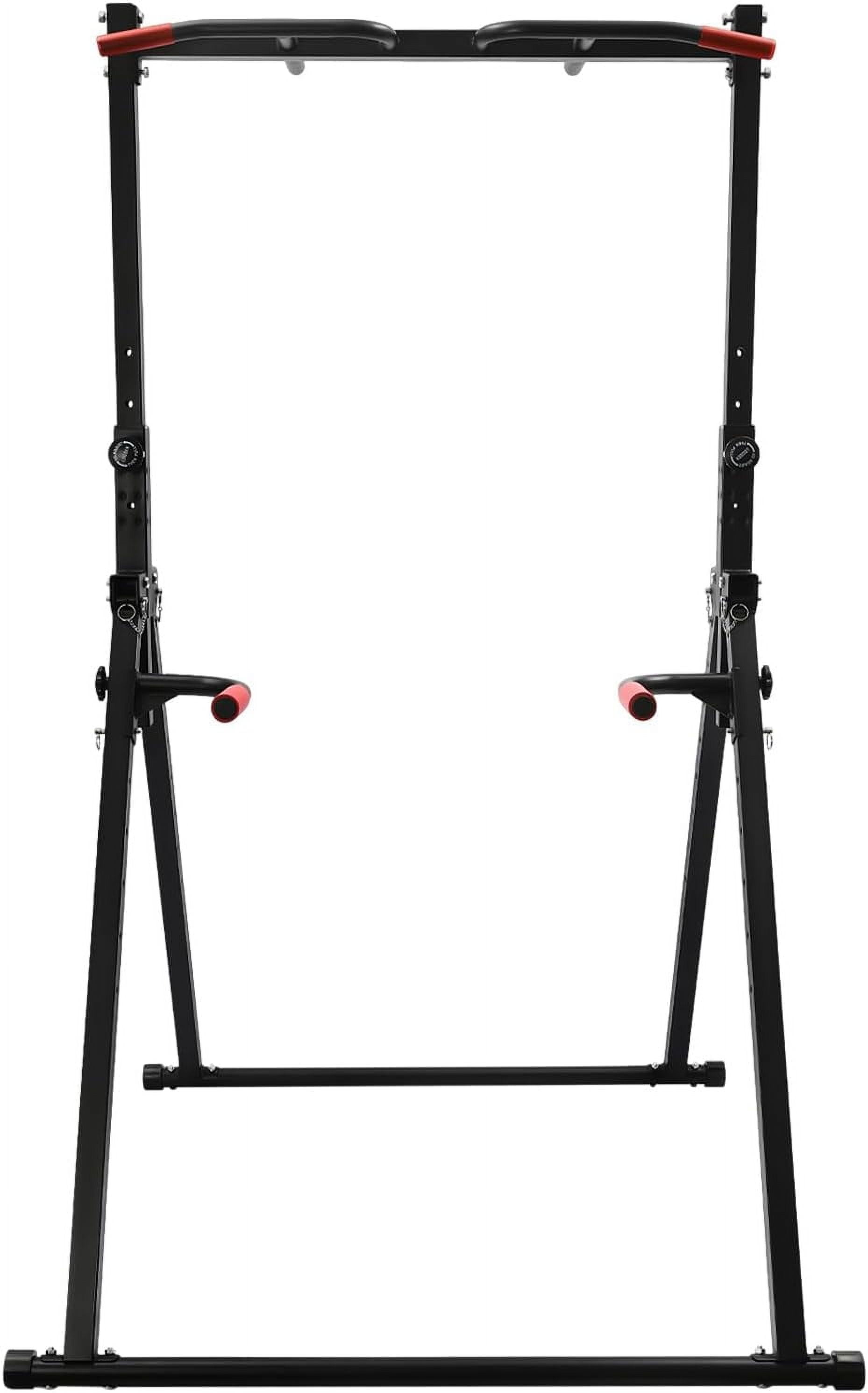 Foldable Power Tower Pull Up Bar and Dip Station Height Adjustable Pull ...