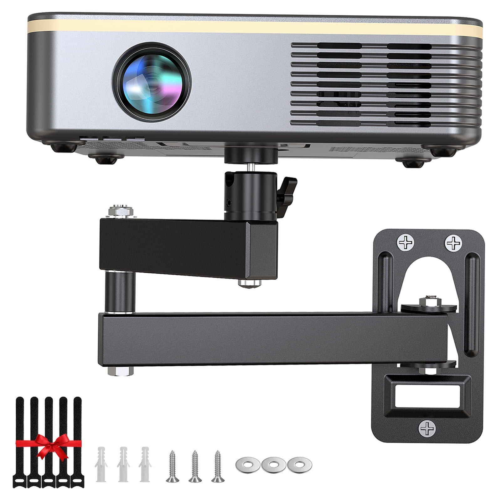 Foldable Projector Wall Mount, 14inch/35cm Arm Adjustable Tilt Swivel ...