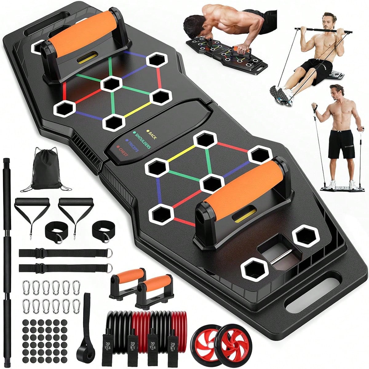 Foldable Push Up Board, 25-In-1 Multifunction Workout Equipment For ...