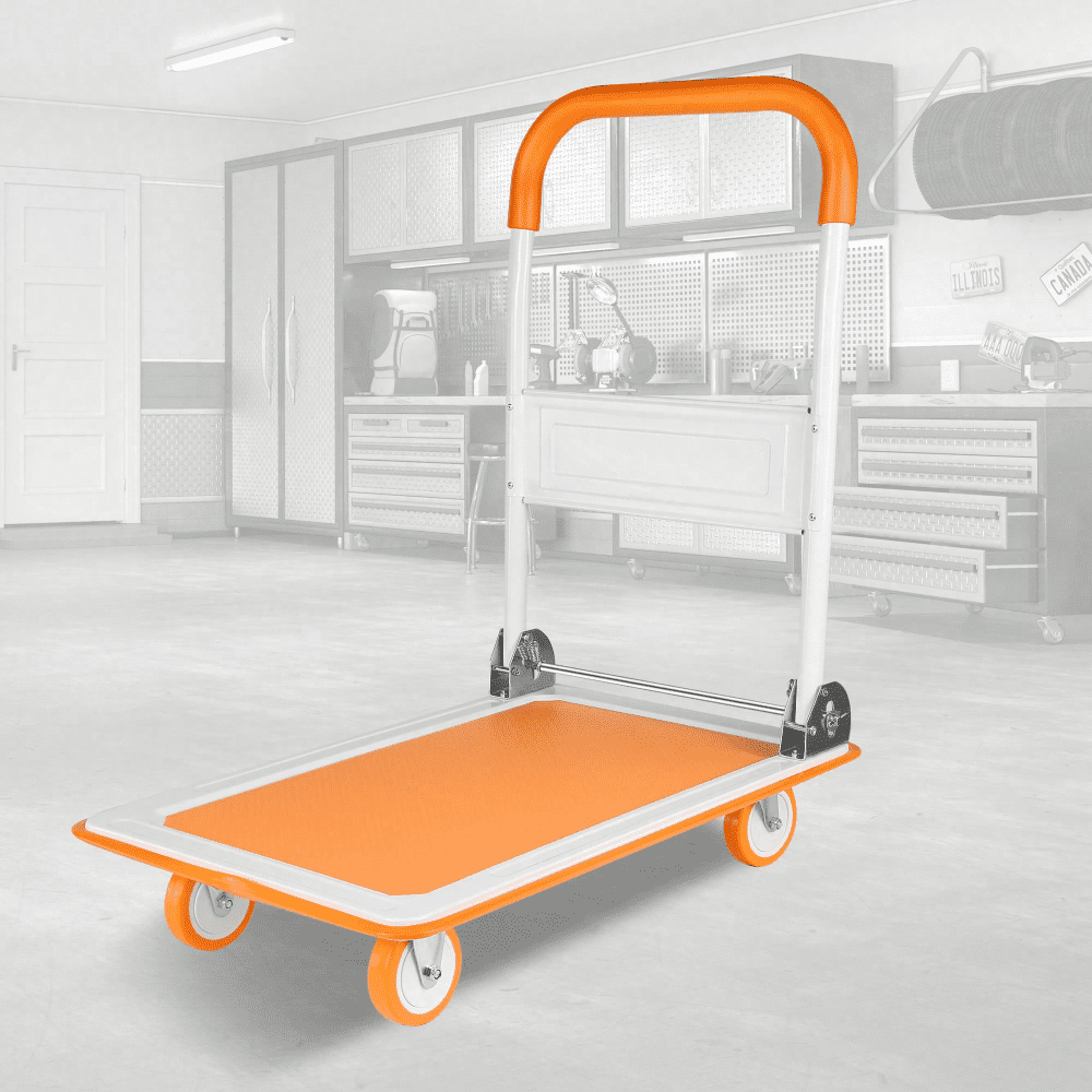 Foldable Push Cart Dolly - 330 Lb. Capacity Heavy Duty Moving Platform ...