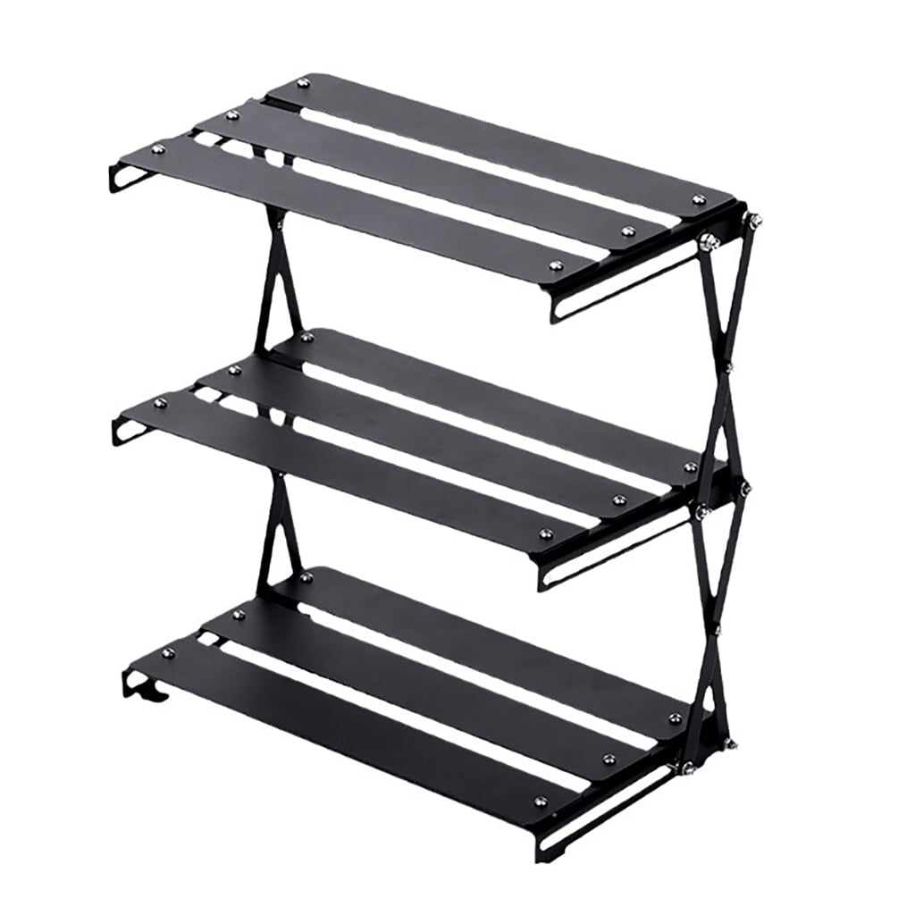 Foldable Rack with 3 Layer, Stable Camping Shelving Organizers Camping ...