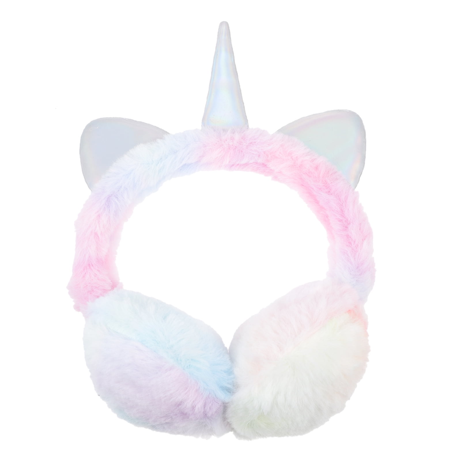 Foldable Rainbow Plush Ear Muffs - Winter Outdoor Earmuffs for Kids ...