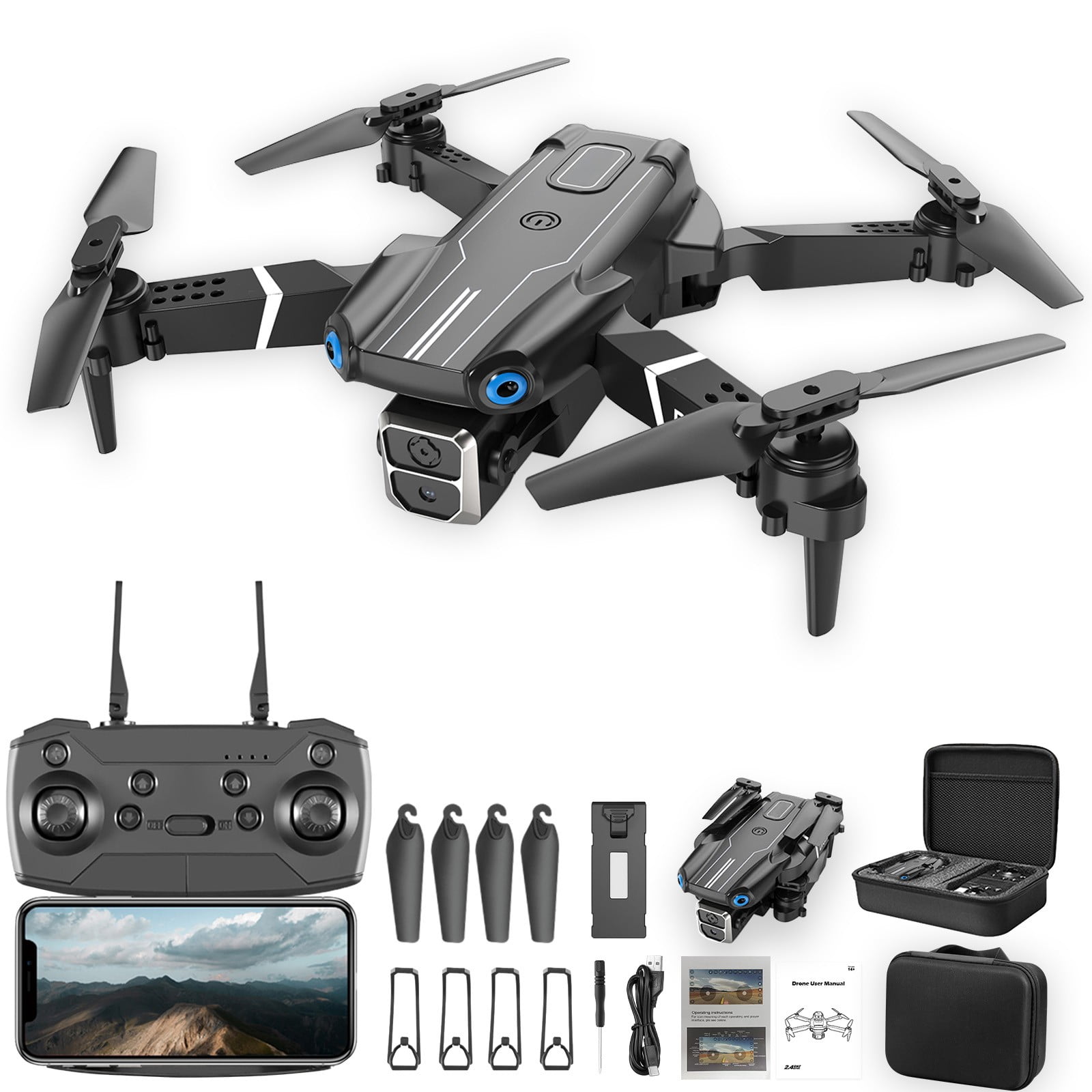 Foldable Rc Drone With 1080P Camera, Wifi Fpv, Altitude Hold, Headless ...