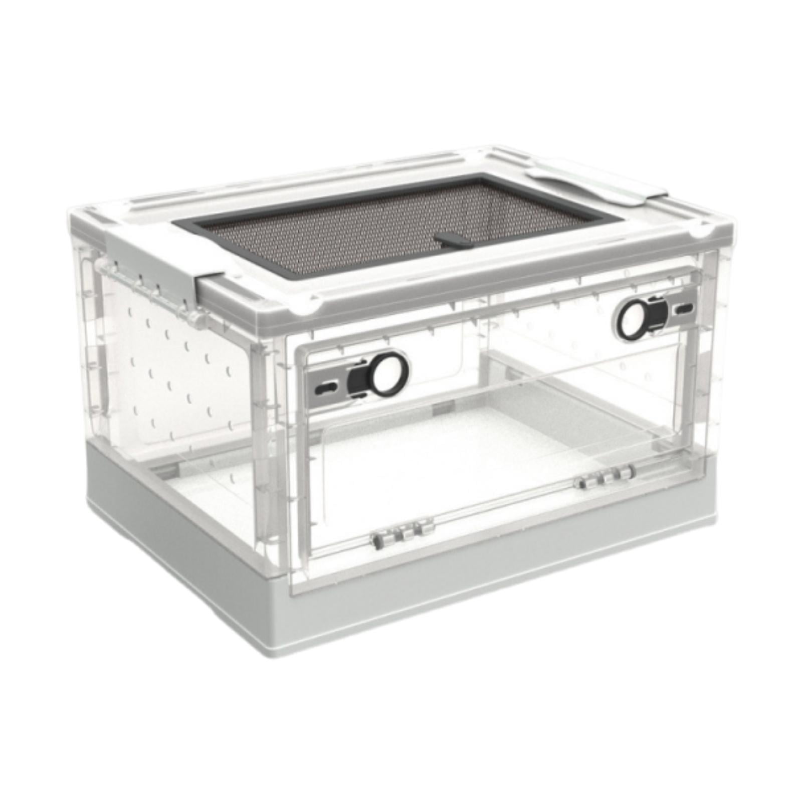 Foldable Reptile Tank Sliding Lid Terrarium Clear PET Material Ideal ...