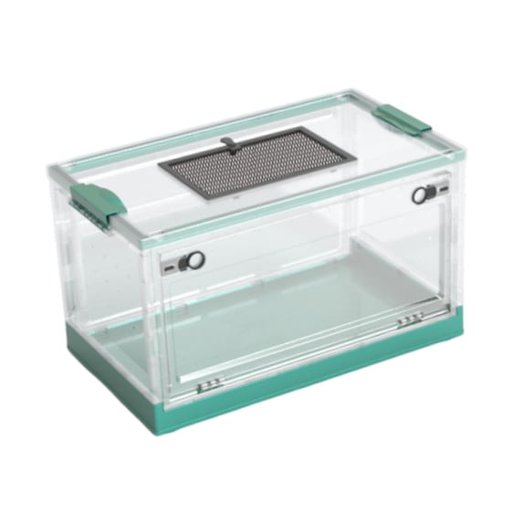 Foldable Reptile Tank Terrarium Sliding Door Clear PET Construction ...