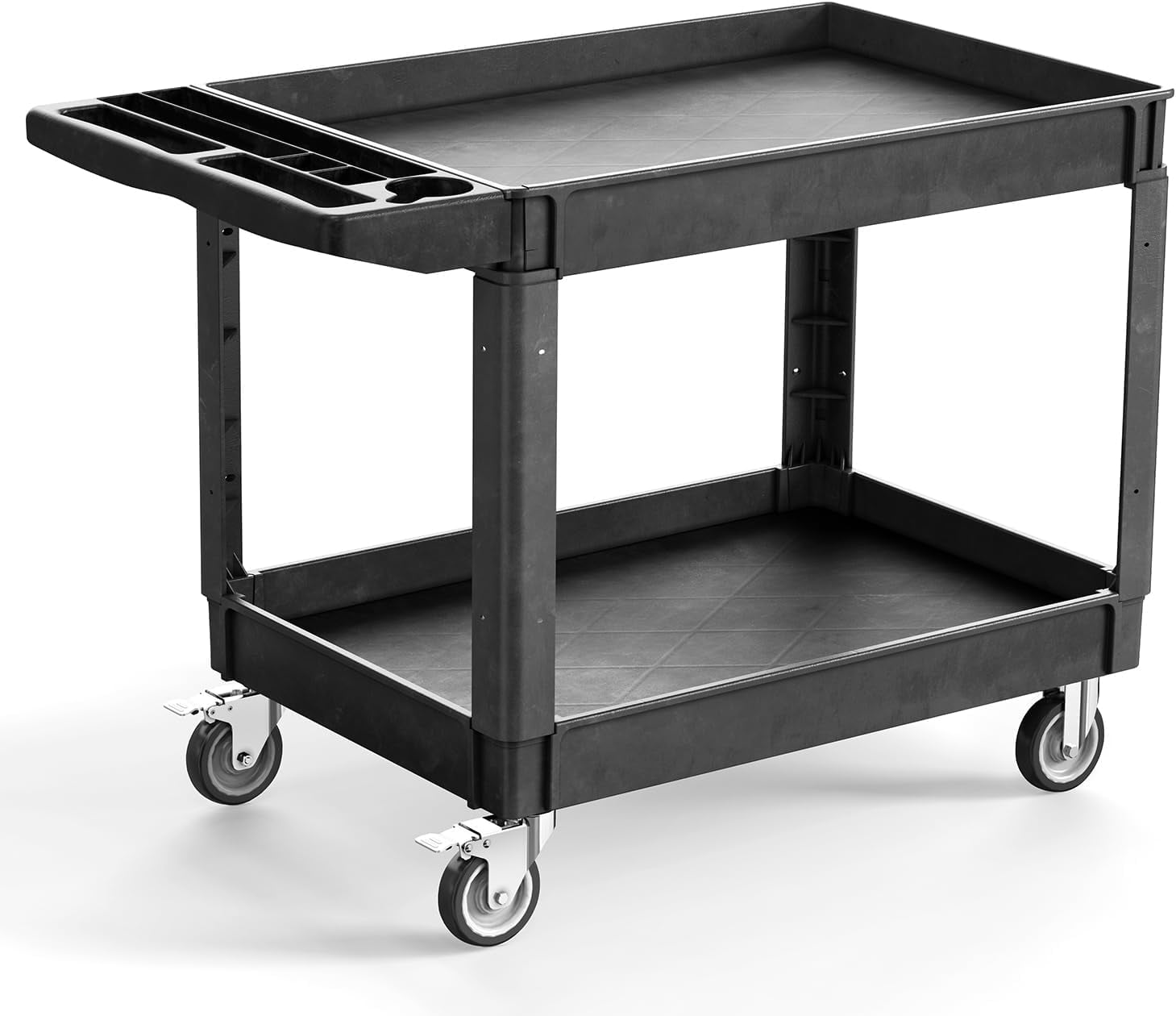 Foldable Rolling Book Cart, 3 Tier Folding Utility Service Carts with ...