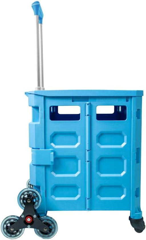 Foldable Rolling Carts with Wheels, Heavy Duty 4 Wheeled Stair Climber ...