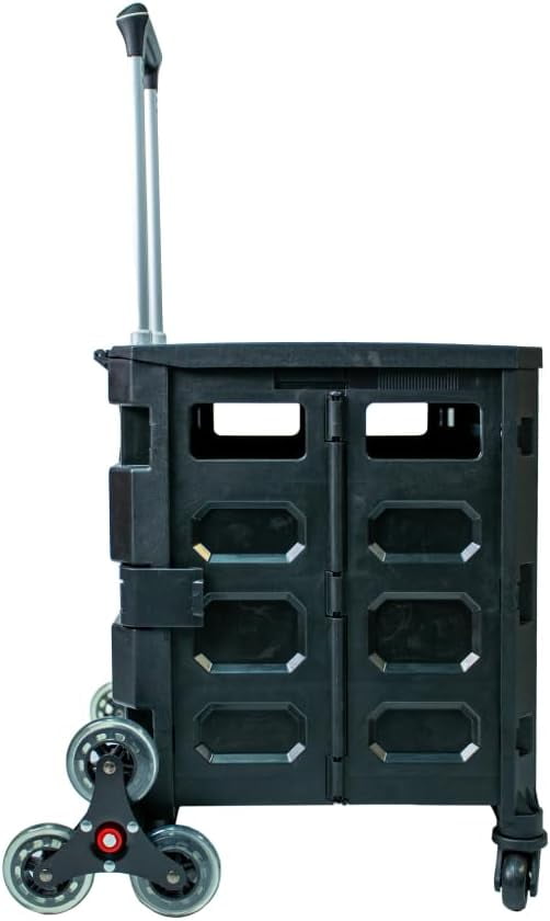 Foldable Rolling Carts with Wheels, Heavy Duty 4 Wheeled Stair Climber ...