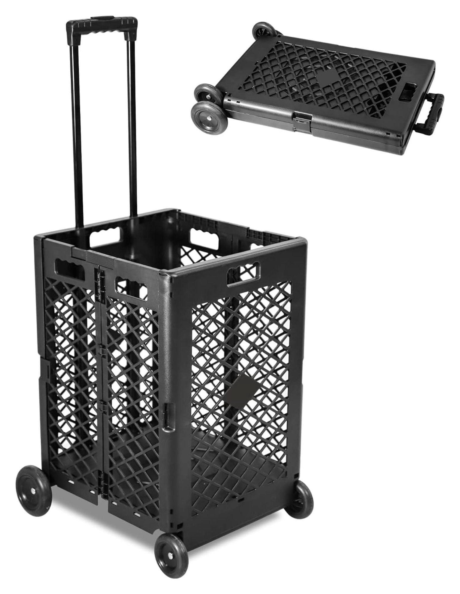 Foldable Rolling Crate with Wheels, Folding Heavy Duty Collapsible ...