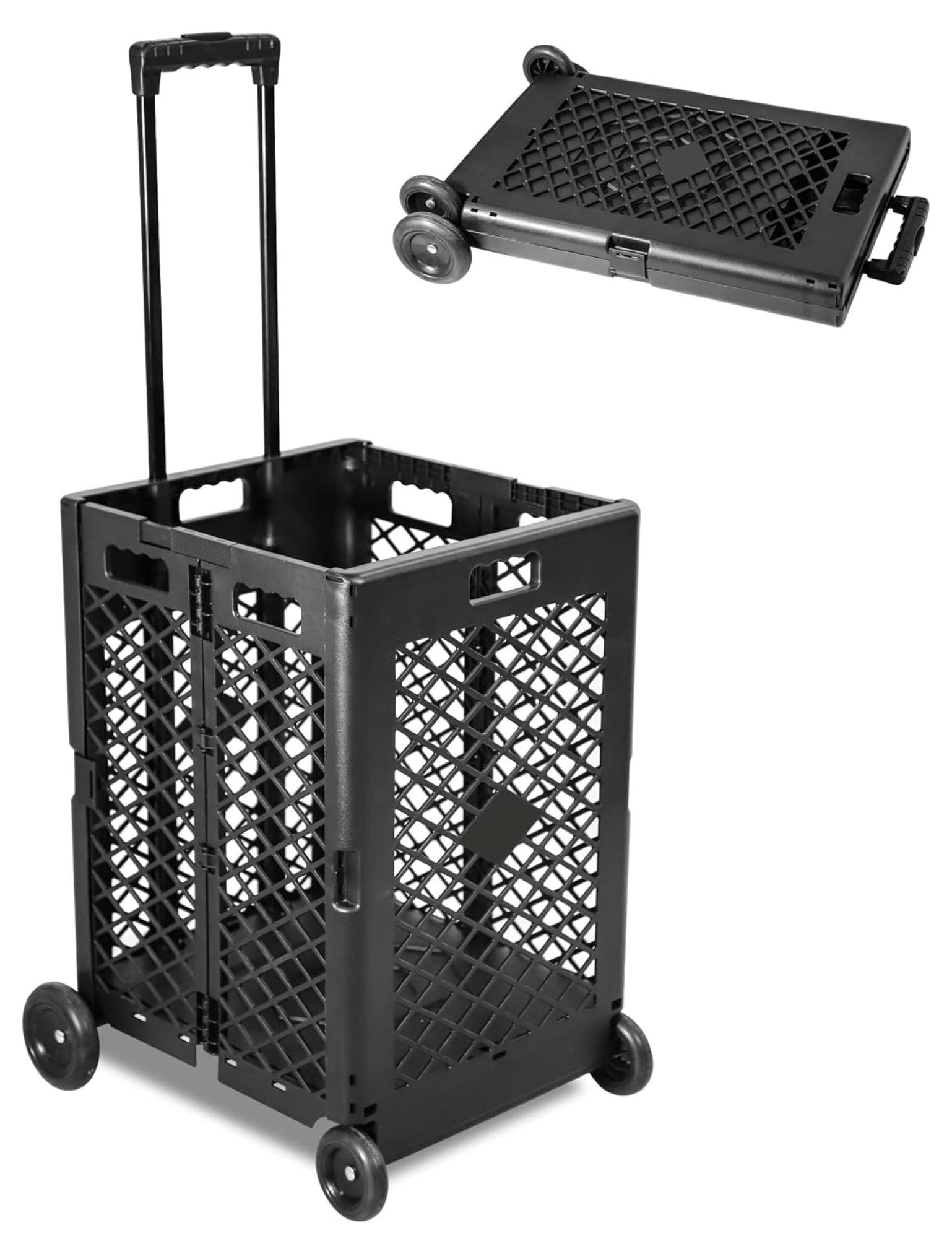 Foldable Rolling Crate with Wheels, Folding Heavy Duty Collapsible ...