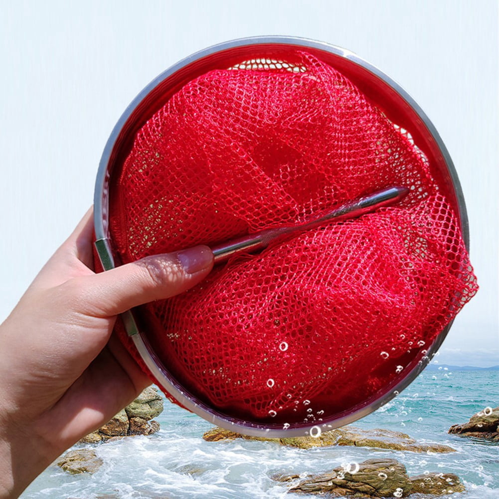 Foldable Round Nylon Mesh Trap Crab Mesh Fishing Bait Cage Cast Fish ...