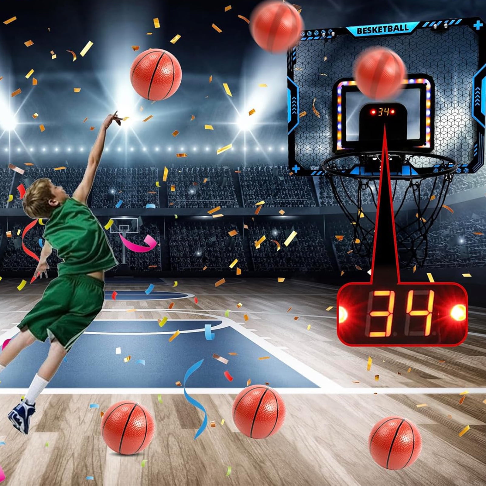 Foldable Scoring No Punching Wall Mounted Basketball Frame Over The ...