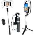 Foldable Selfie Light with Stand,54" Extendable Phone Holder Selfie ...