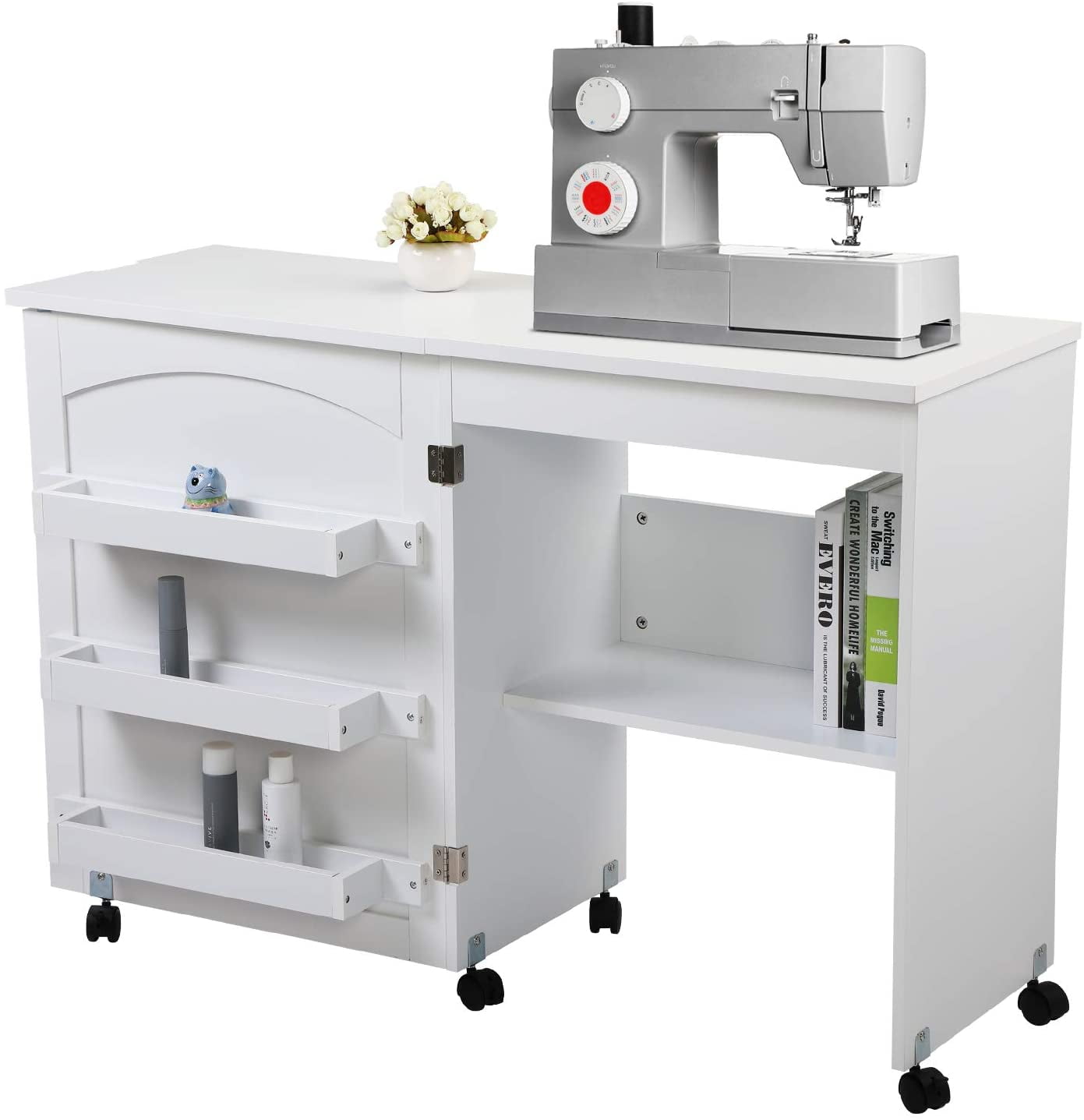 Foldable Sewing Table Versatile Sewing Machine Craft Table with Storage ...