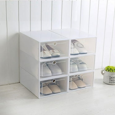 Mainstays 4-Tier Shoe Rack White Plastic Frame, Gray Coating, up to 12 ...