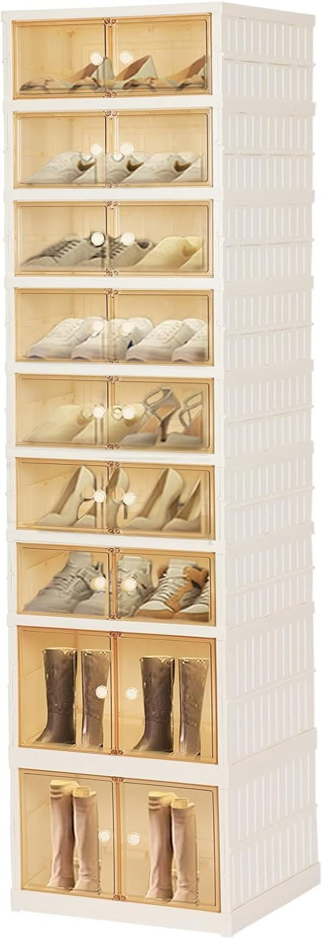Foldable Shoe Organizer Storage Box, Portable Extra Large Folding Shoe ...