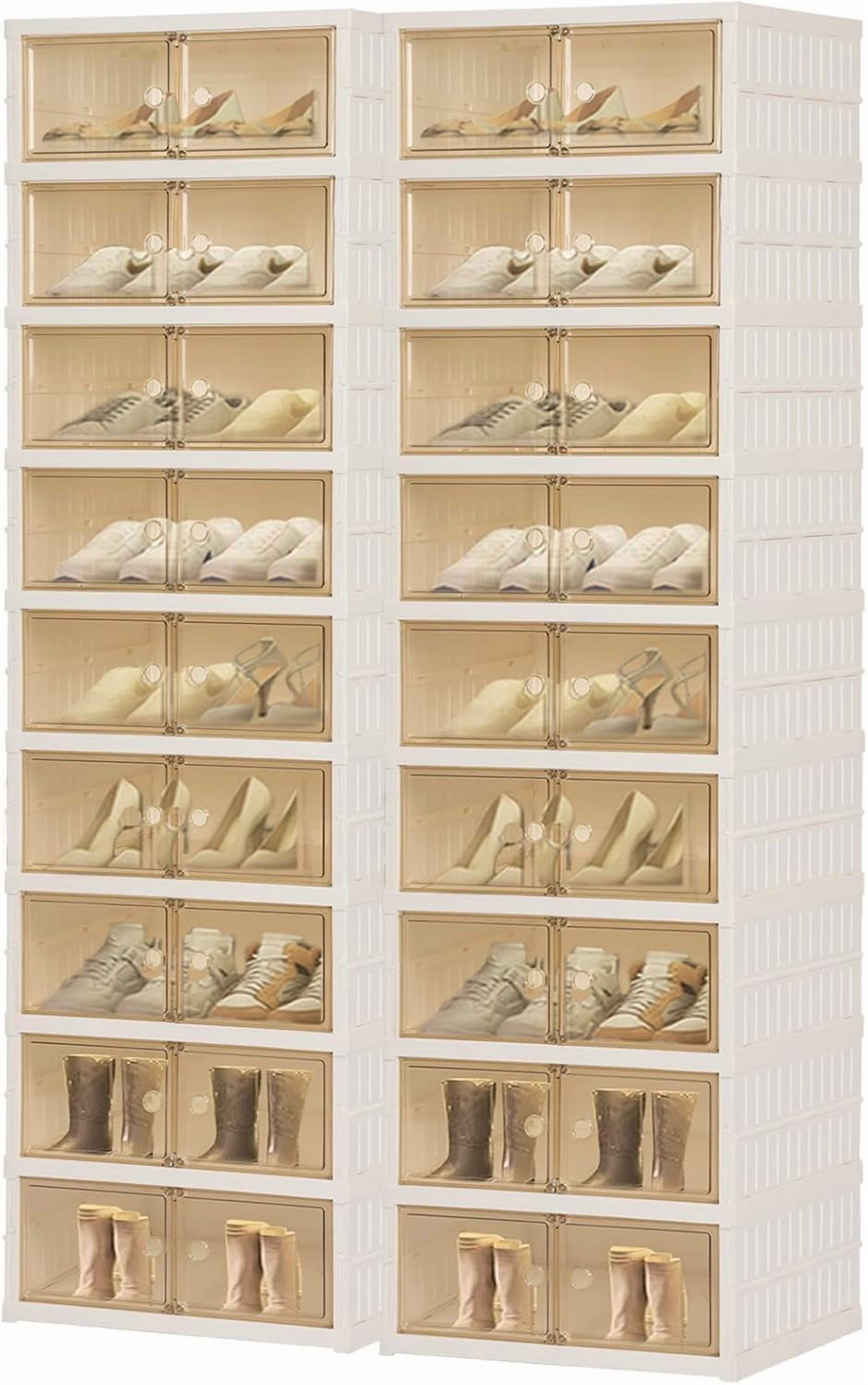 Foldable Shoe Organizer Storage Box, Portable Extra Large Folding Shoe ...
