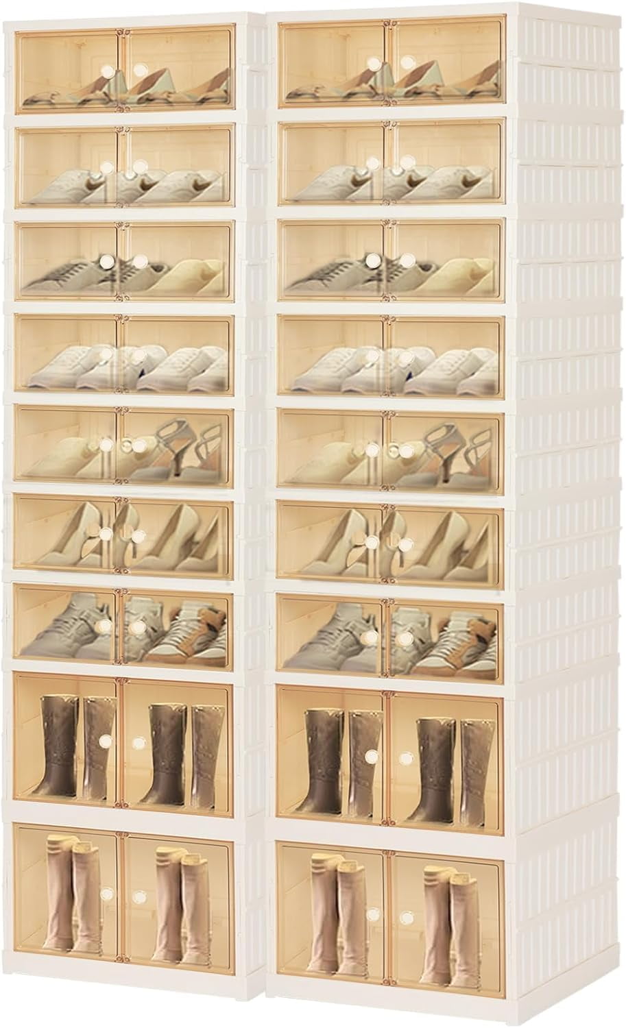 Foldable Shoe Organizer Storage Box, Portable Extra Large Folding Shoe ...
