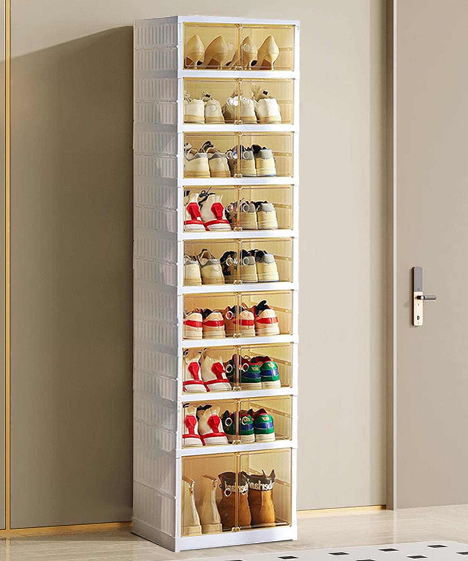 Foldable Shoe Organizer Storage Box, Portable Extra Large Folding Shoe ...