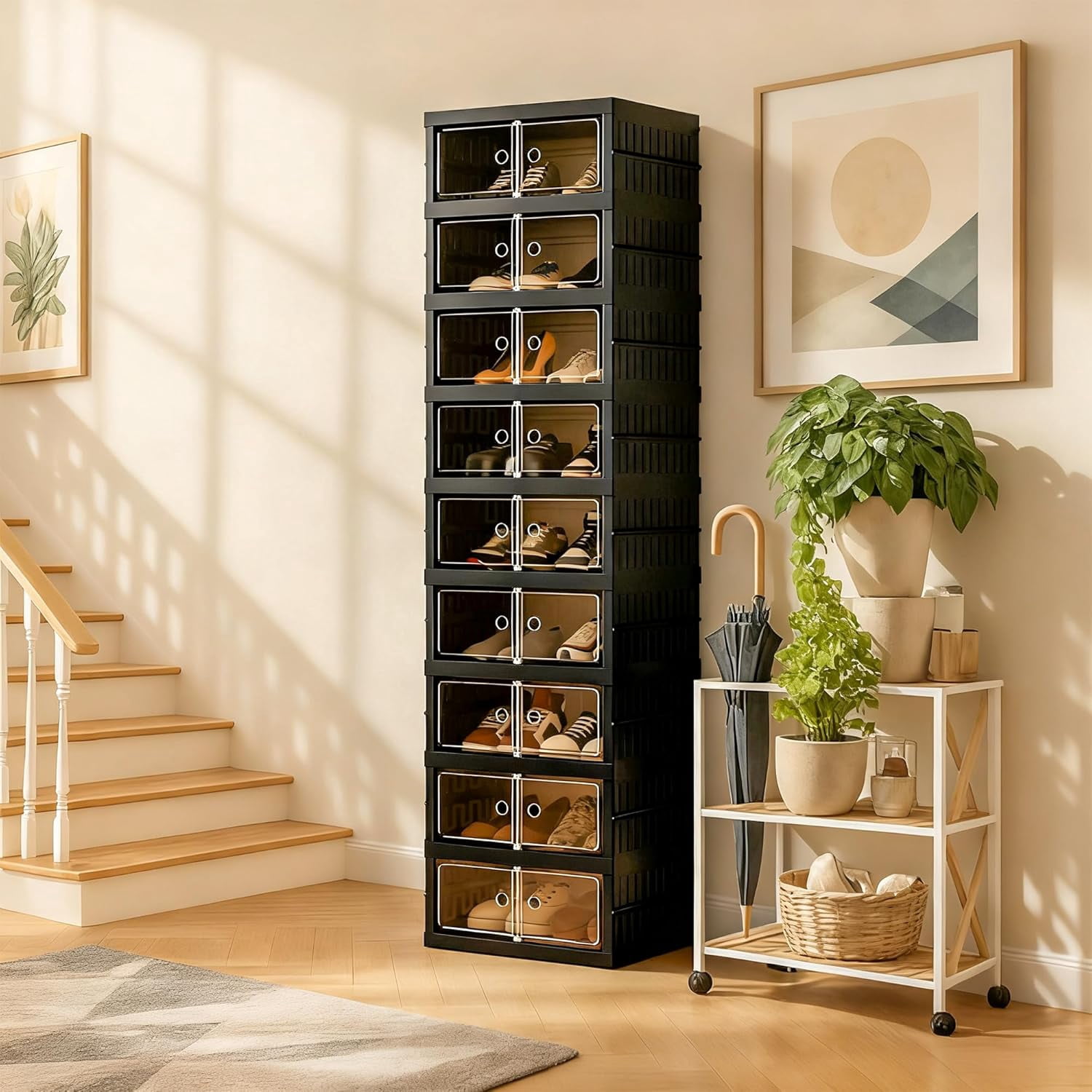 Foldable Shoe Organizer Storage Box Portable Extra Large Folding Shoe ...