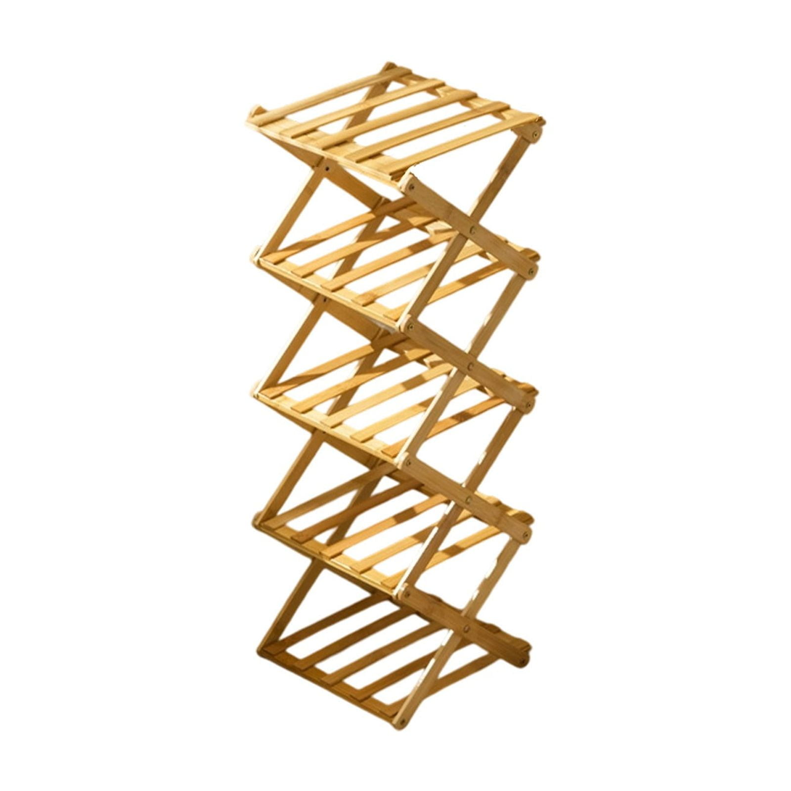 Foldable Shoe Rack with Multiple Tiers - Space Saving Shoe Organizer ...