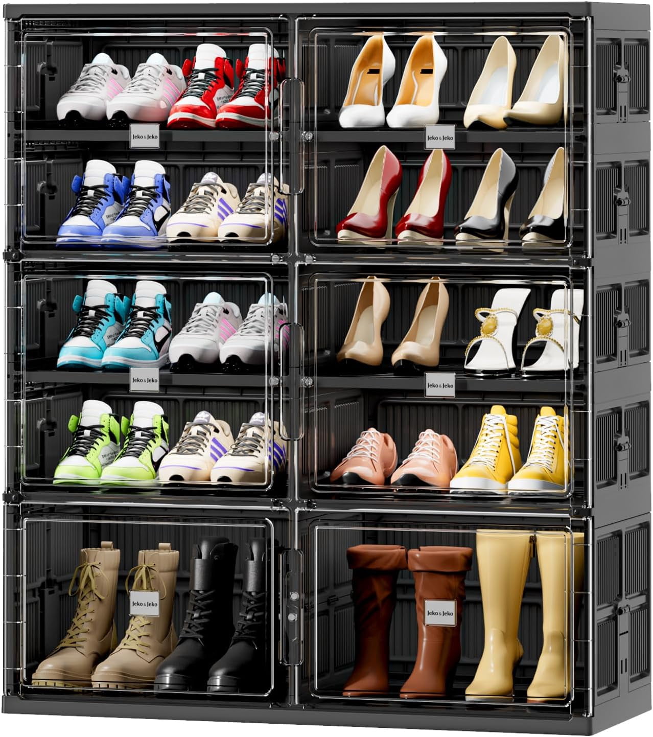 Foldable Shoe Rack Organizer Cabinet for Closet Entryway Large Shoe ...