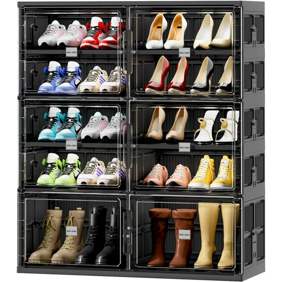 Foldable Shoe Rack Organizer Cabinet for Closet Entryway Large Shoe ...