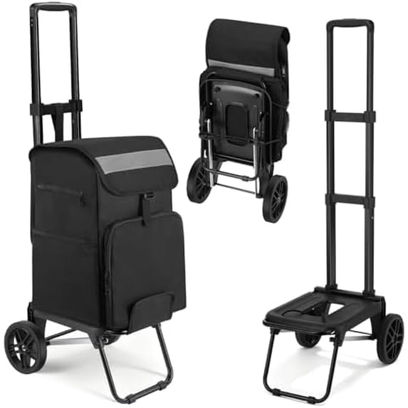 Foldable Shopping Cart for Groceries, 300LBS Collapsible Portable ...