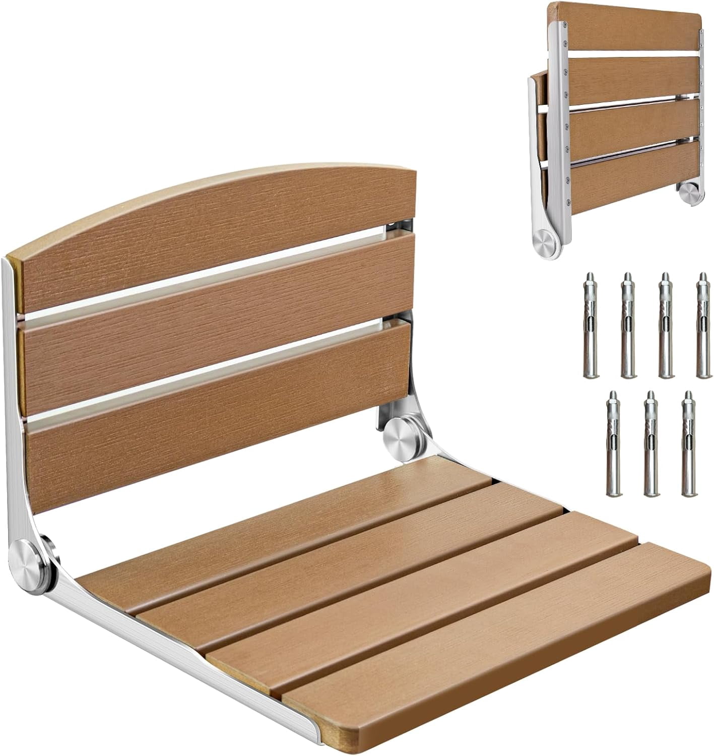 Foldable Shower Chair, 16" Folding Shower Seat Wall Mounted, Safety ...