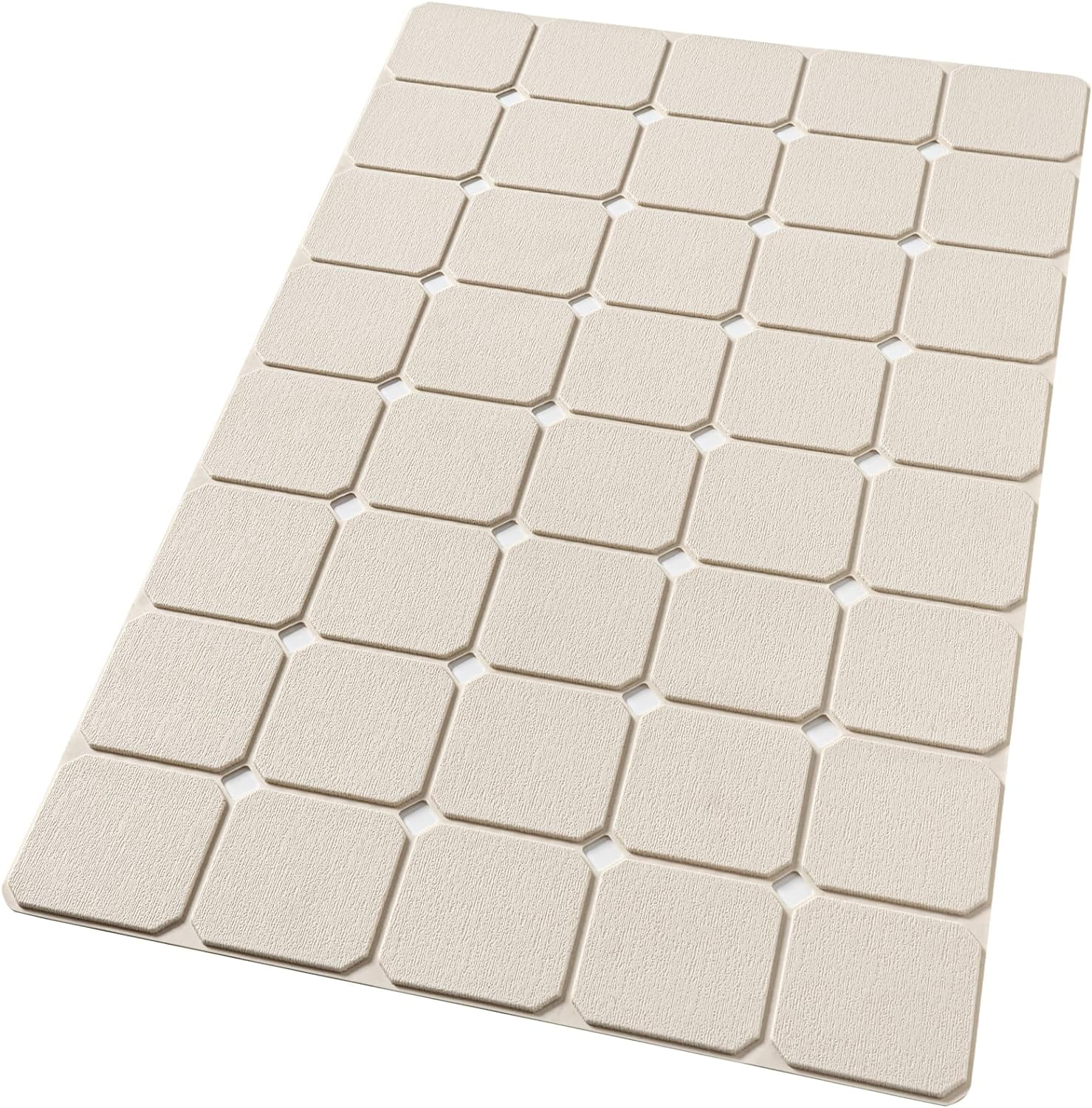 Foldable Silicone Bath Mat for Textured Tub - Non Slip, No Suction Cups ...
