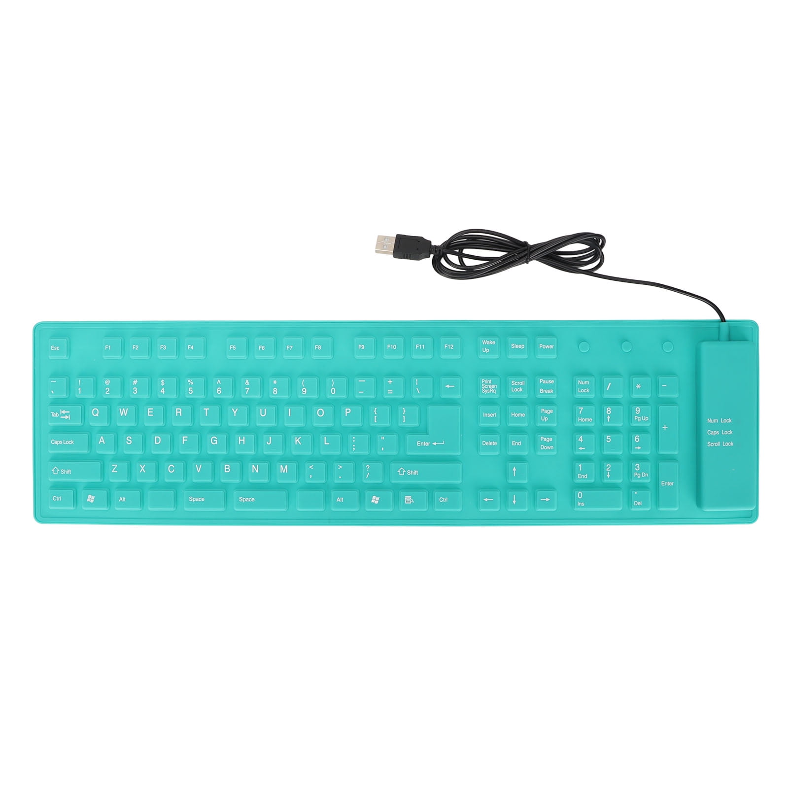 Foldable Silicone Keyboard 108 Keys Silicone Foldable Usb Wired Waterproof Mute Typing Full