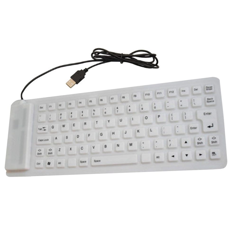 Foldable Silicone Keyboard, USB Wired Waterproof Rollup Silent Typing ...