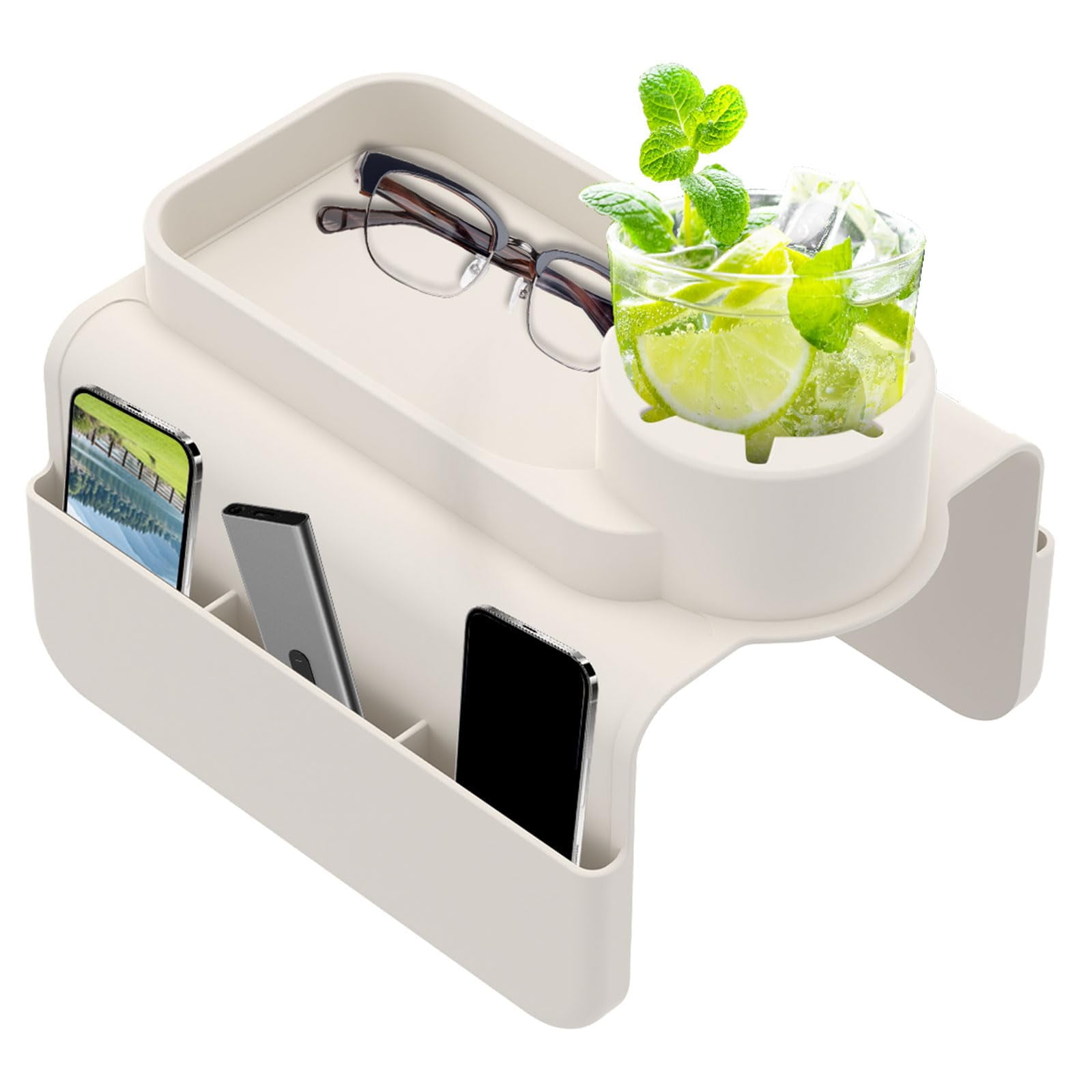 Foldable Silicone Sofa Armrest Tray with Cup Holder & Phone Pocket ...
