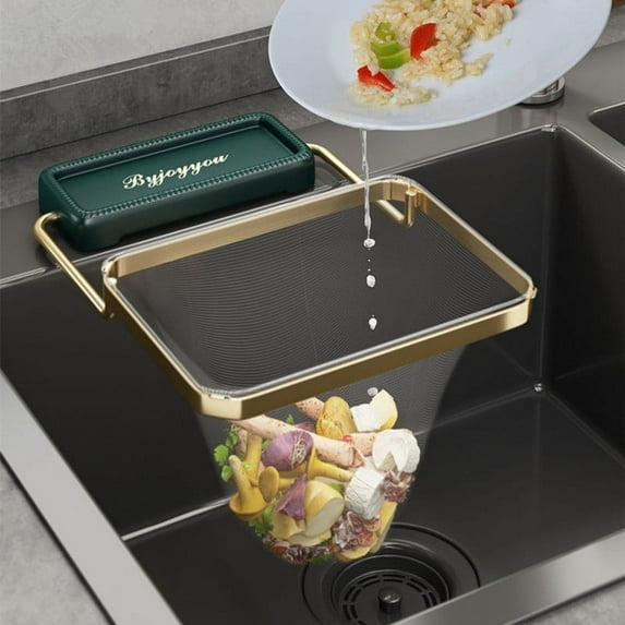 Foldable Sink Waste Rack with Mesh Bags for Kitchen Drainage - Walmart.com