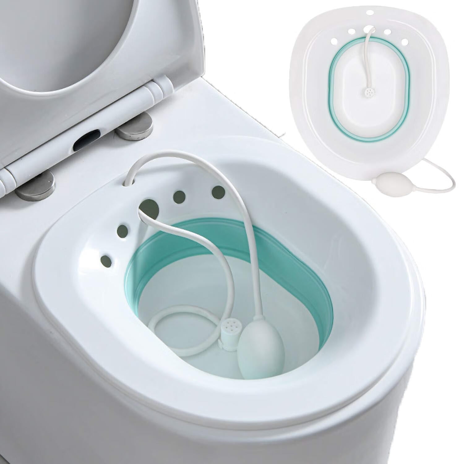 Foldable Sitz Bath For Toilet Seat,Sitz Bath for Hemorrhoids,Postpartum Care,Sits Bath Kit for ...