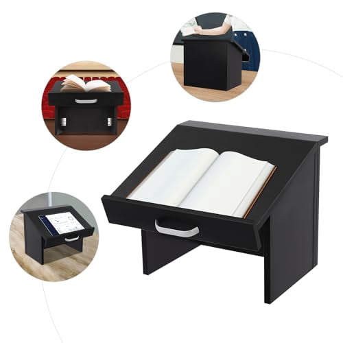 Foldable Slanted Tabletop Podium, Wooden Rounded Corners Desktop ...