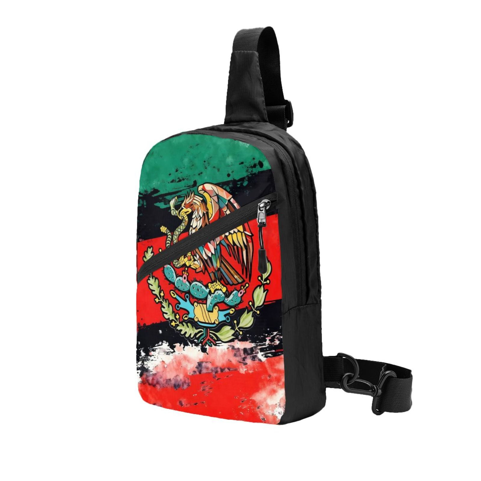 Foldable Sling Backpack Packable Daypack Mexican Flag Pattern ...