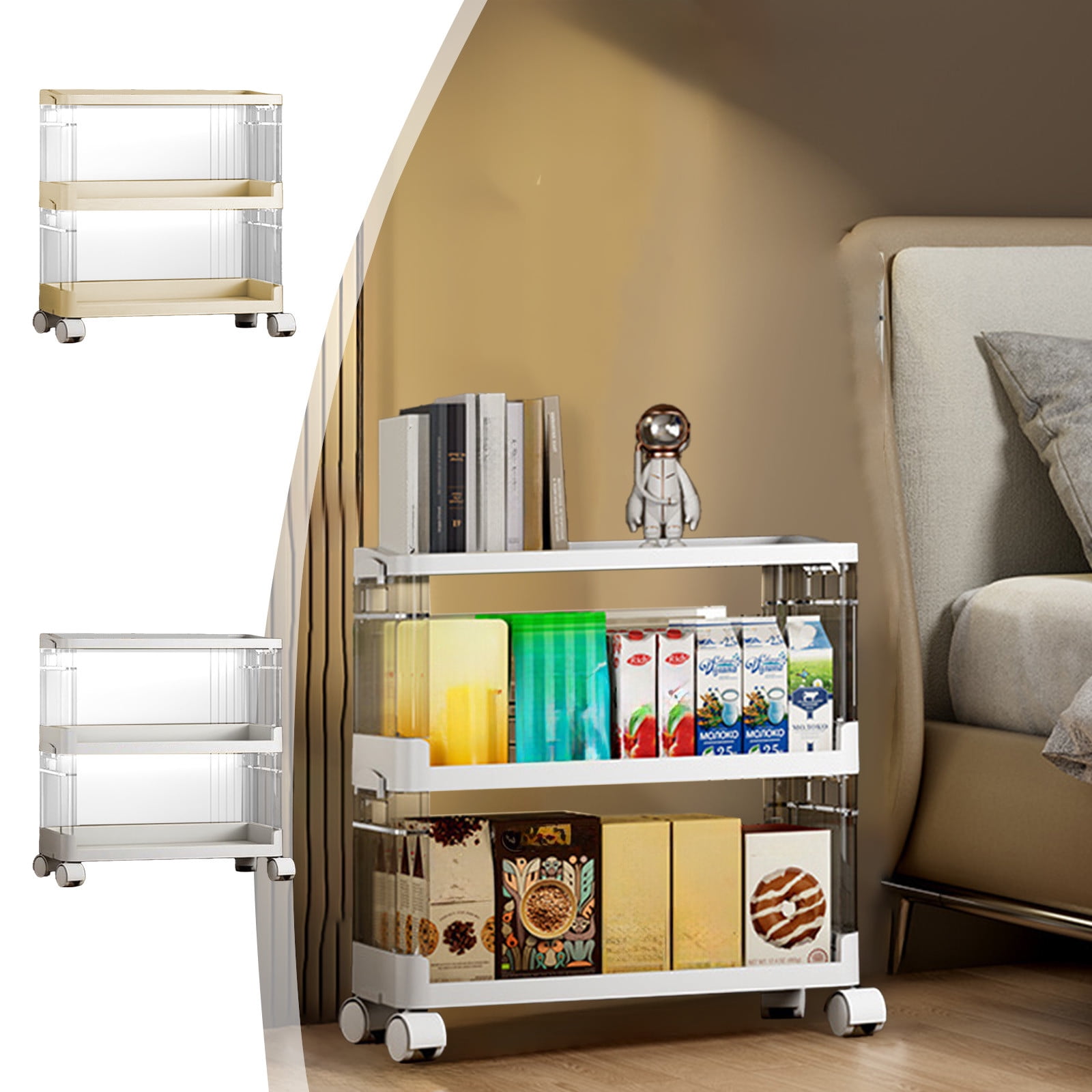 Foldable Snack Shelf, Installation-free Kitchen Storage Rack with Multi ...