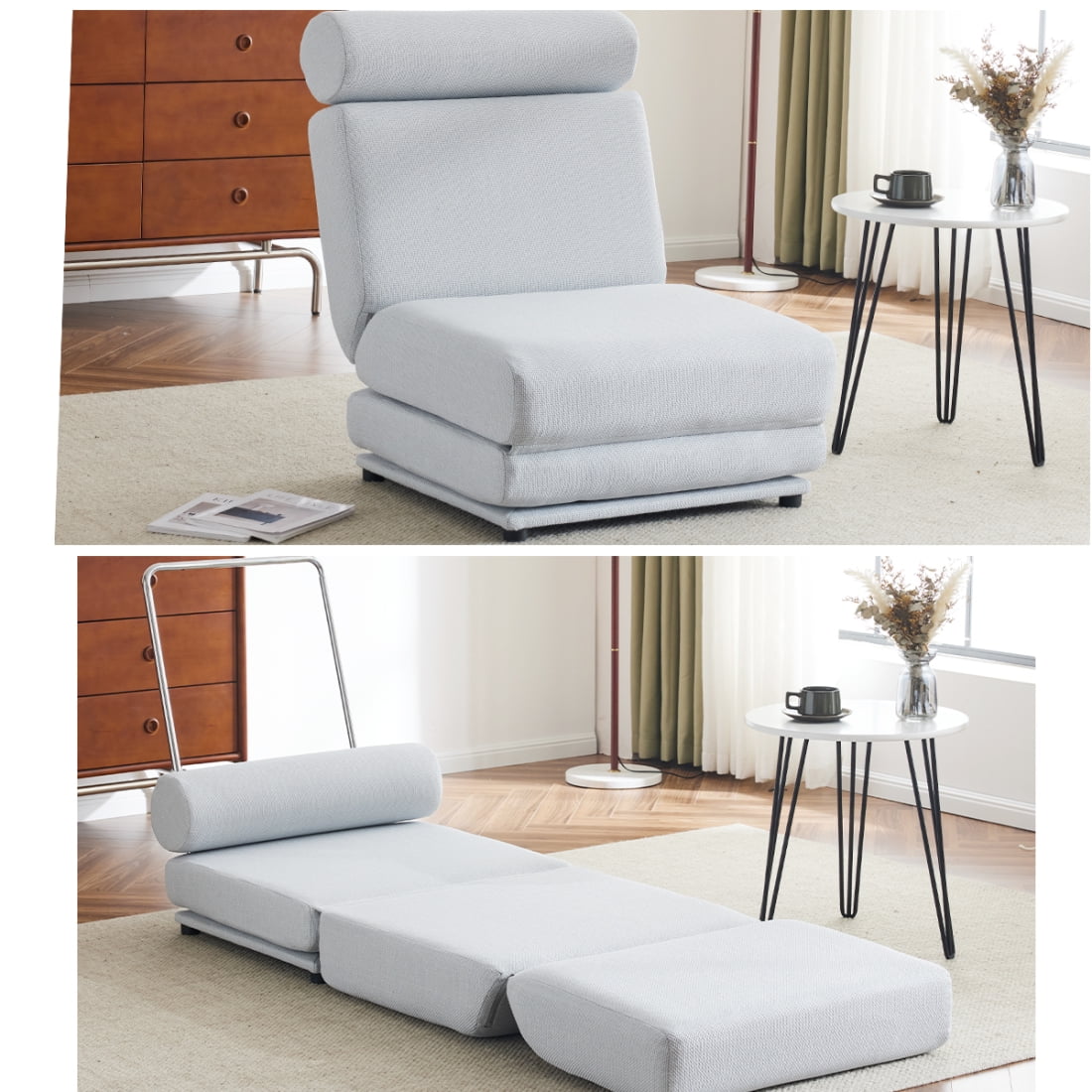 Foldable Sofa Chair, Sleeper Sofa Bed Convertible Daybed with Pillow ...