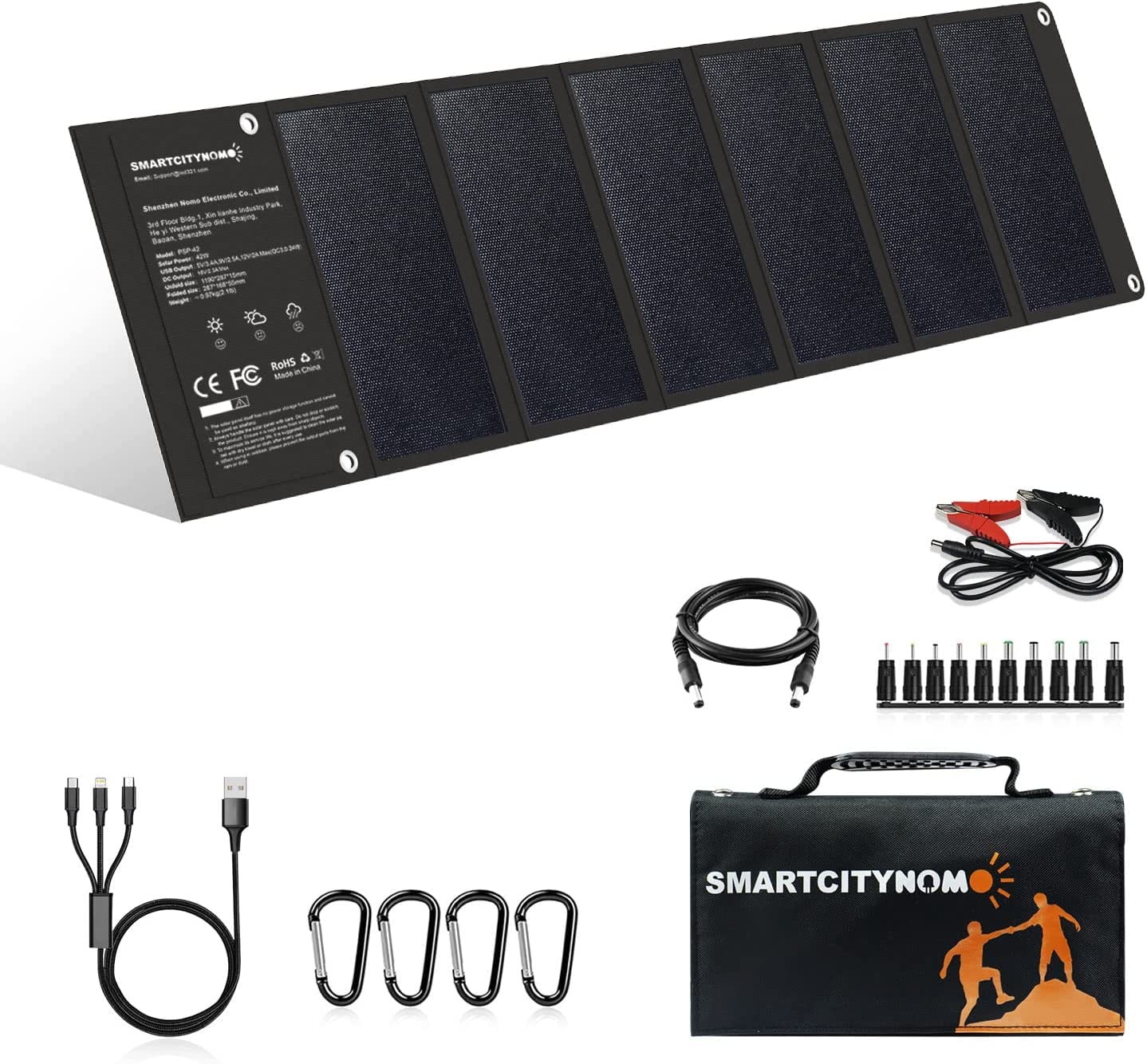 Foldable Solar Panel for Camping - 42W Portable Solar Charger IP65 ...