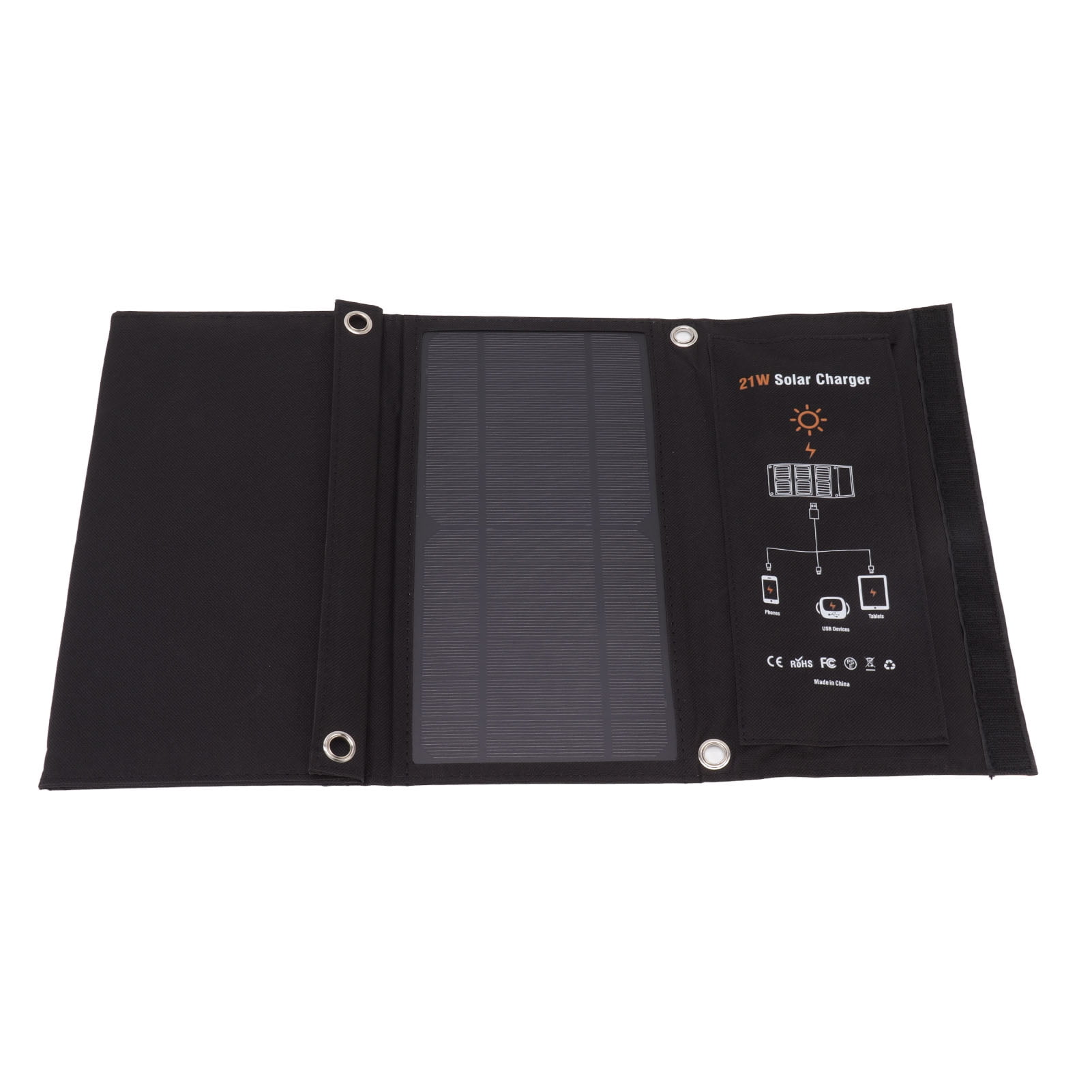 Foldable Solar Panel Charger, Solar Panel Charging Pack 21W Safety ...