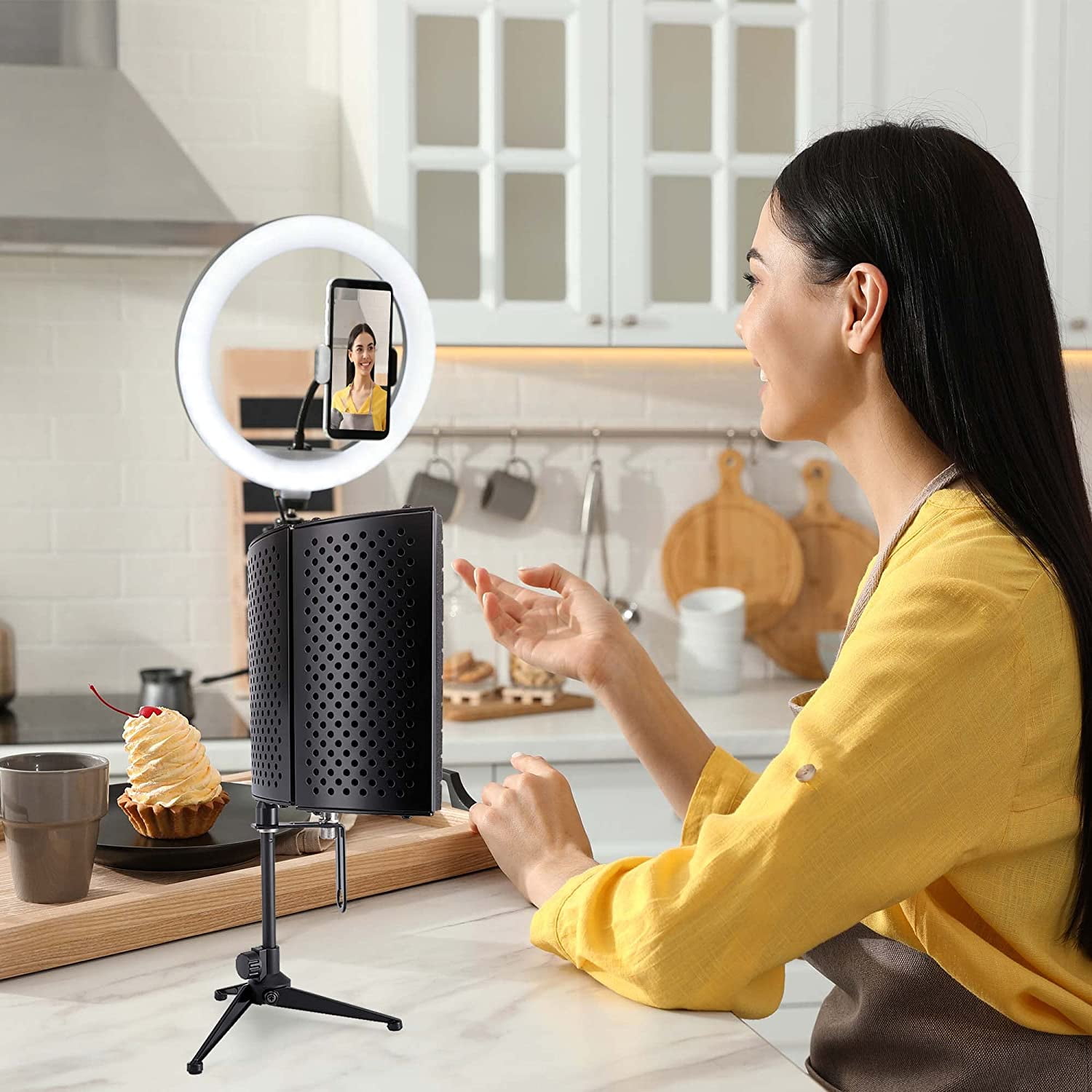 Foldable Sound Isolation Recording Booth Shield with Wedgie Foam ...