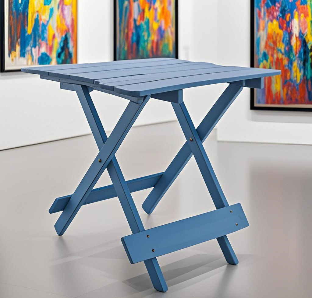 Foldable Square Patio Table Outdoor Solid Wood - Portable Space-Saving ...
