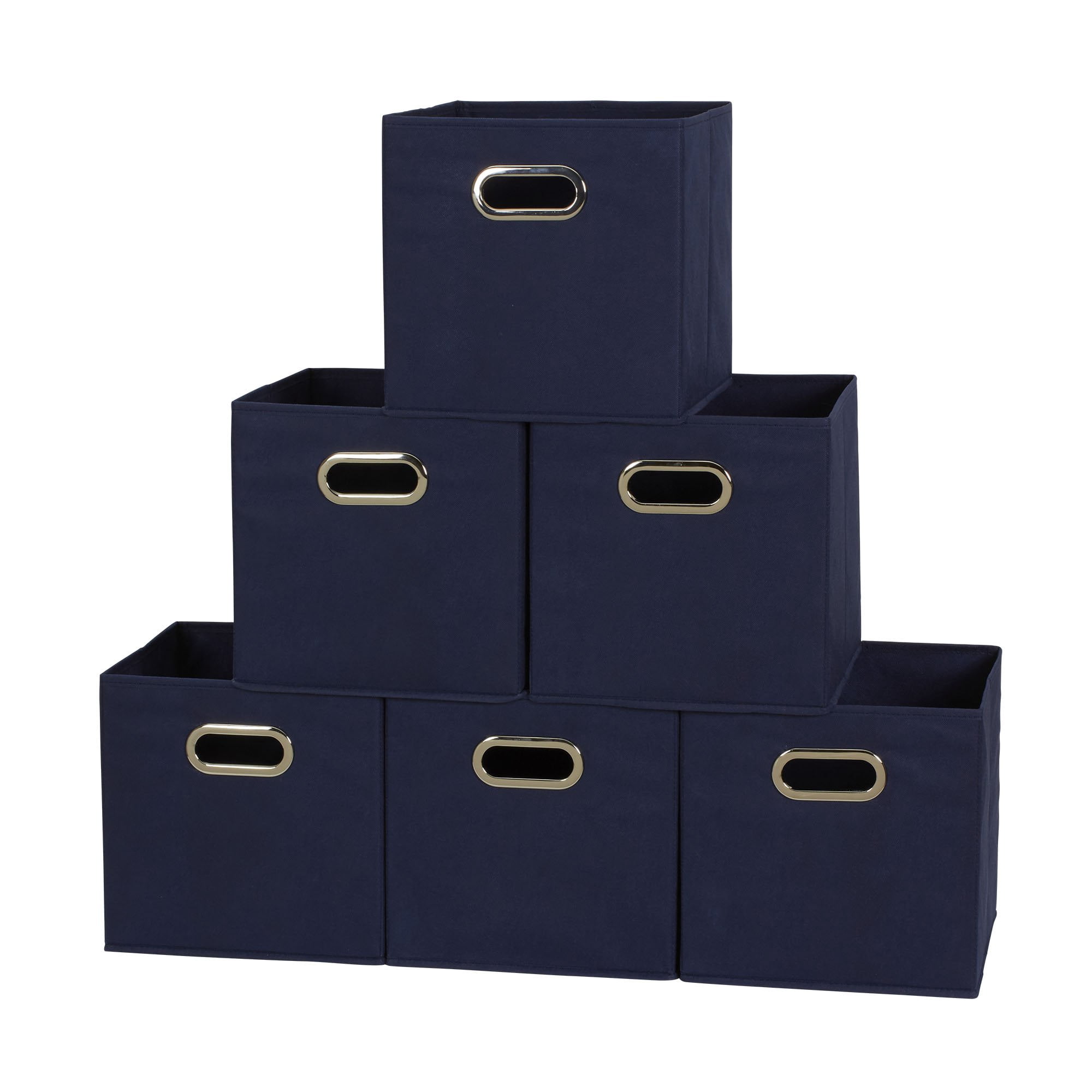 Foldable Stackable Poly‑Woven Fabric Storage Bins, Sturdy Chipboard ...