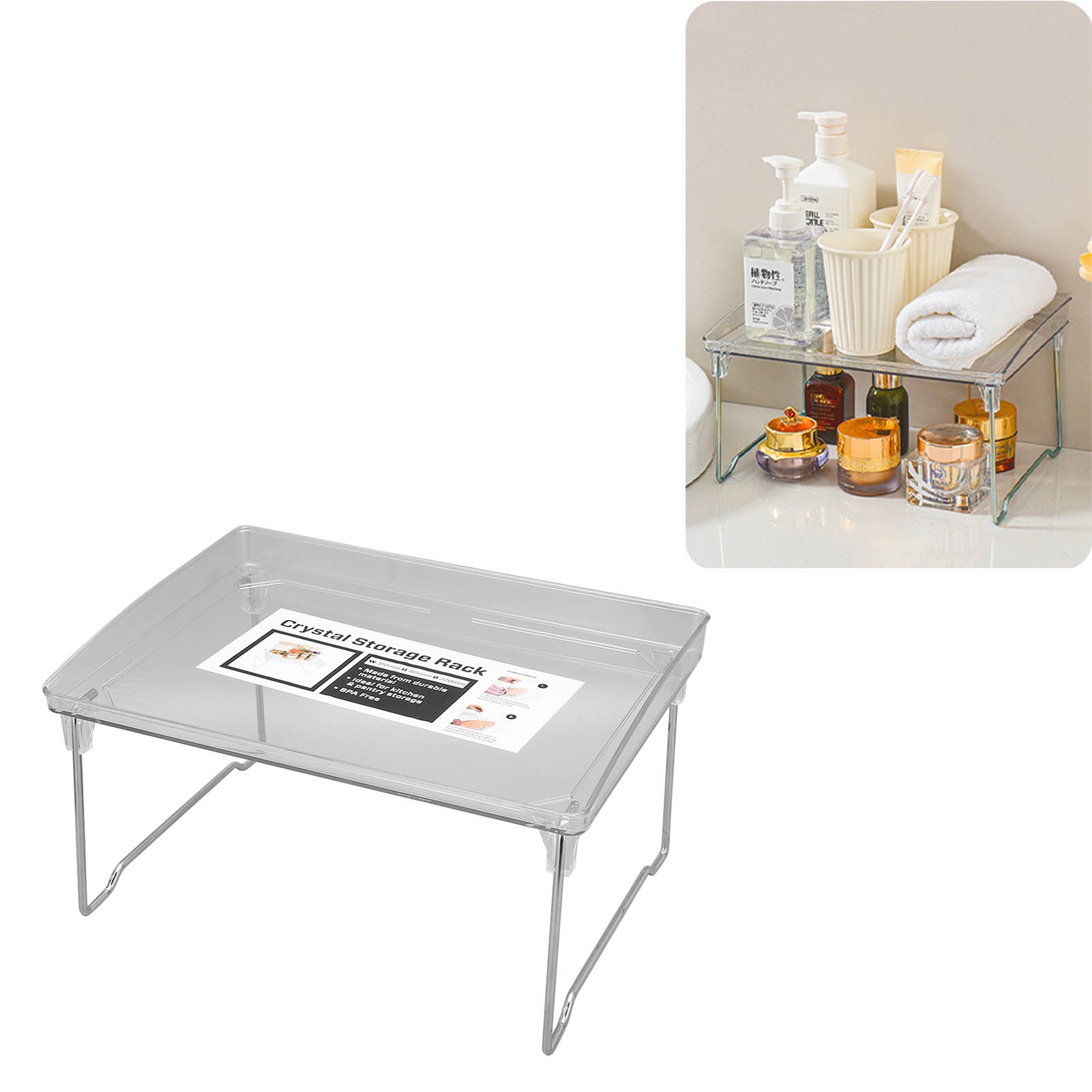 Foldable Stainless Steel Desk Organizer Rack - Multifunctional Desktop ...