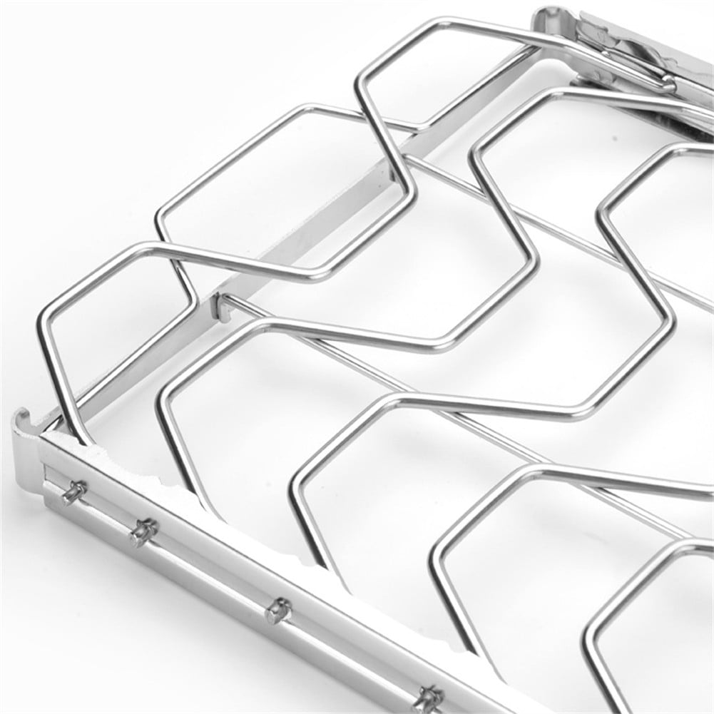 Foldable Stainless Steel Large Rib Rack Barbecue Grill Bbq Rack 5 Slots ...