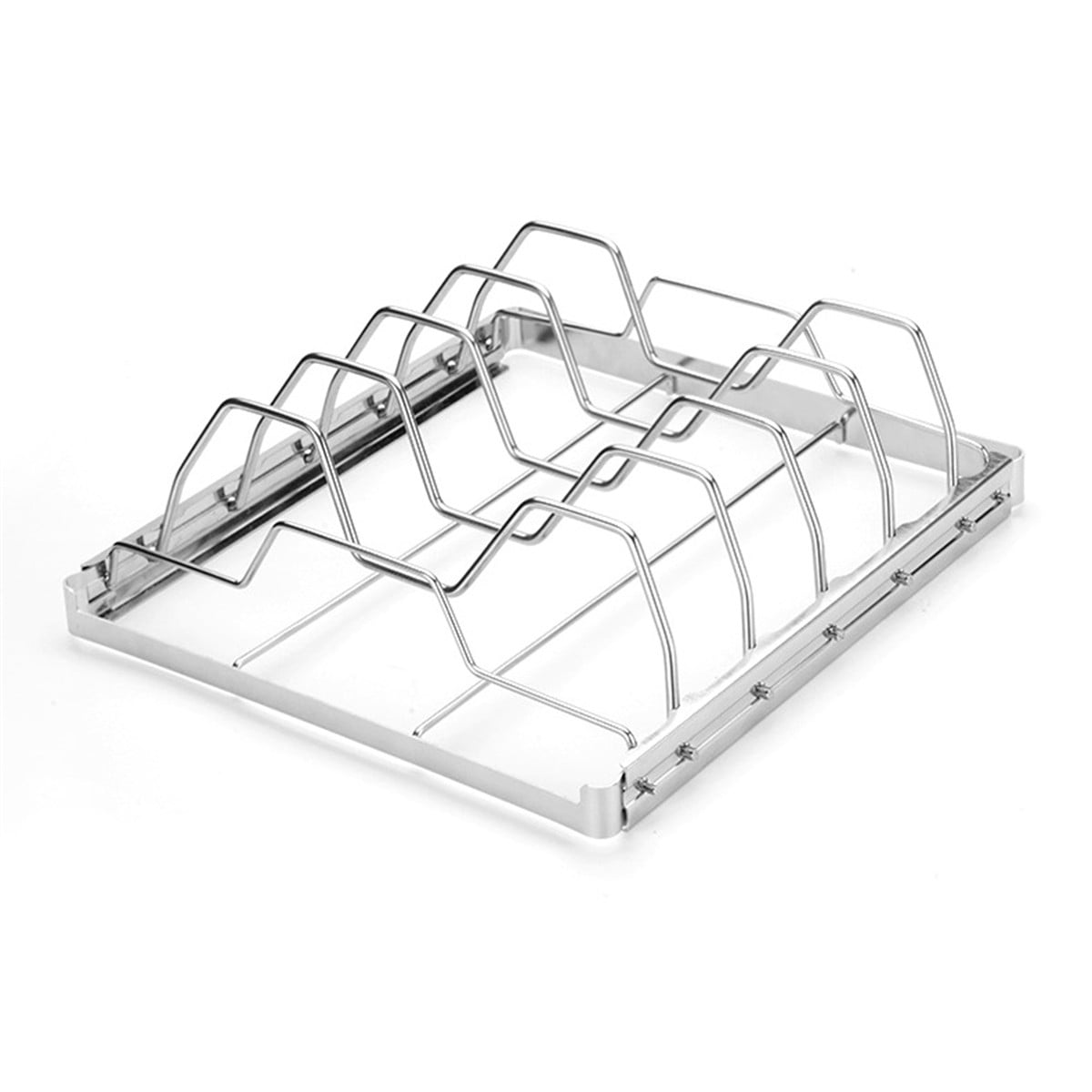 Foldable Stainless Steel Large Rib Rack Barbecue grill BBQ Rack 5 Slots ...
