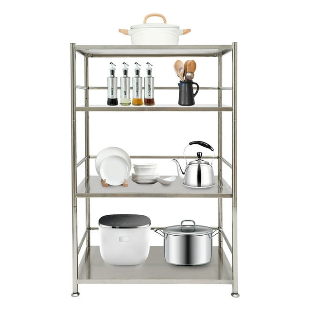 Foldable Stainless Steel Storage Shelves Portable Metal Bookcase ...