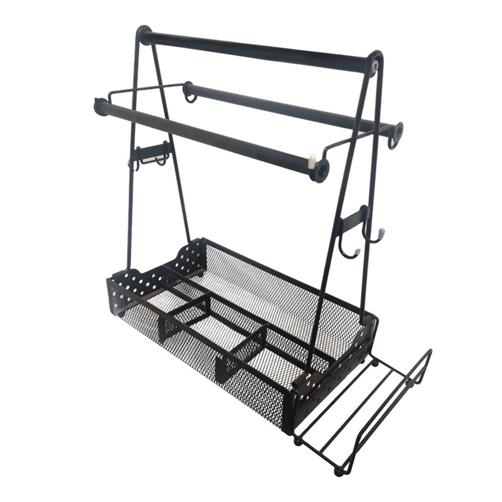 Foldable Steel BBQ Grill Caddy Organizer - Large Utility Cart for Paper ...