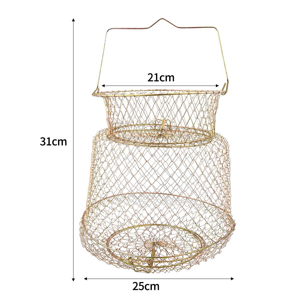 Outdoor Foldable Steel Wire Fishing Pot Trap Net Bait Crab Minnow ...